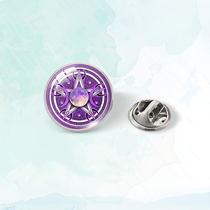Pentagram Lapel Pin Glass Brooches Clothings Bags - Temu United Kingdom