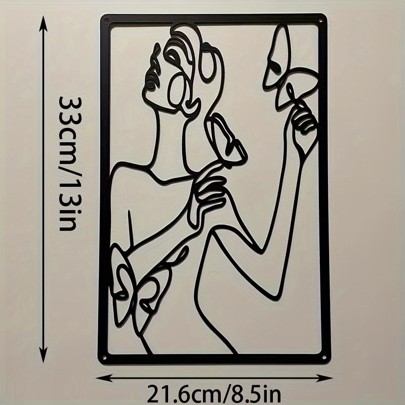 Metal Thicker Woman Wall Art Decor Bedroom Metal Minimalist - Temu ...