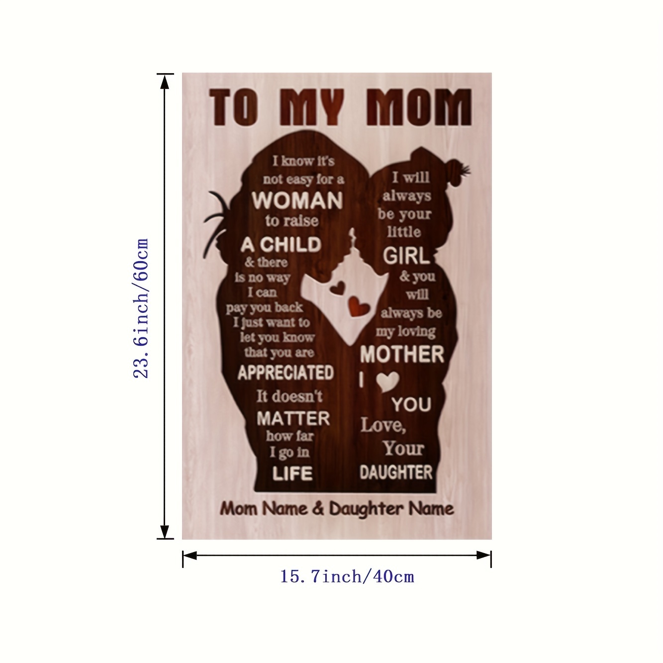 1pc Unframed Personalized Name Canvas Poster To My Mom I Love You Wall ...
