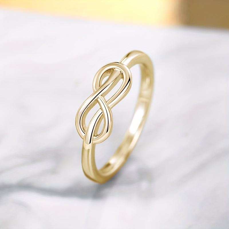 Minimalist Style Promise Ring Trendy Infinity Design Silvery - Temu ...