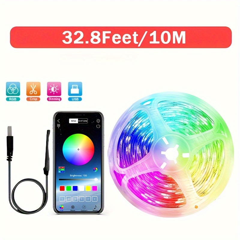 1m Led Strip Light Tv Led Backlight Usb Rgb 5050 Color Strip - Temu ...