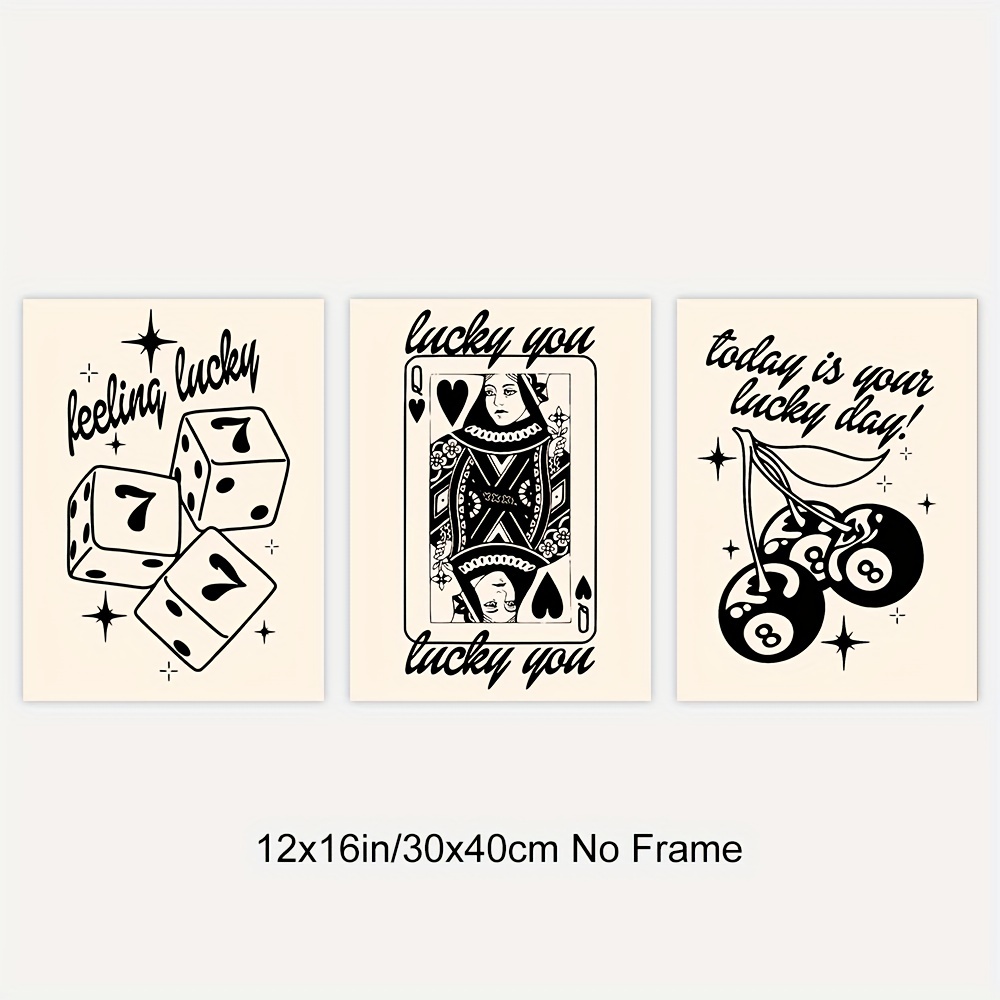 Canvas Poster Modern Art Lucky Queen Hearts Bar Cart Art - Temu United ...