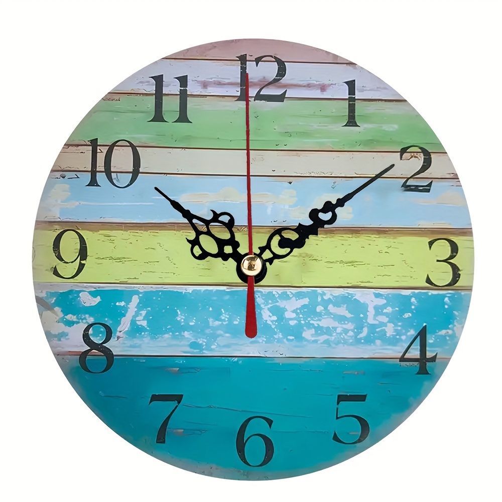 Retro Wooden Wall Clock Farmhouse Decor Silent Non Ticking - Temu Canada