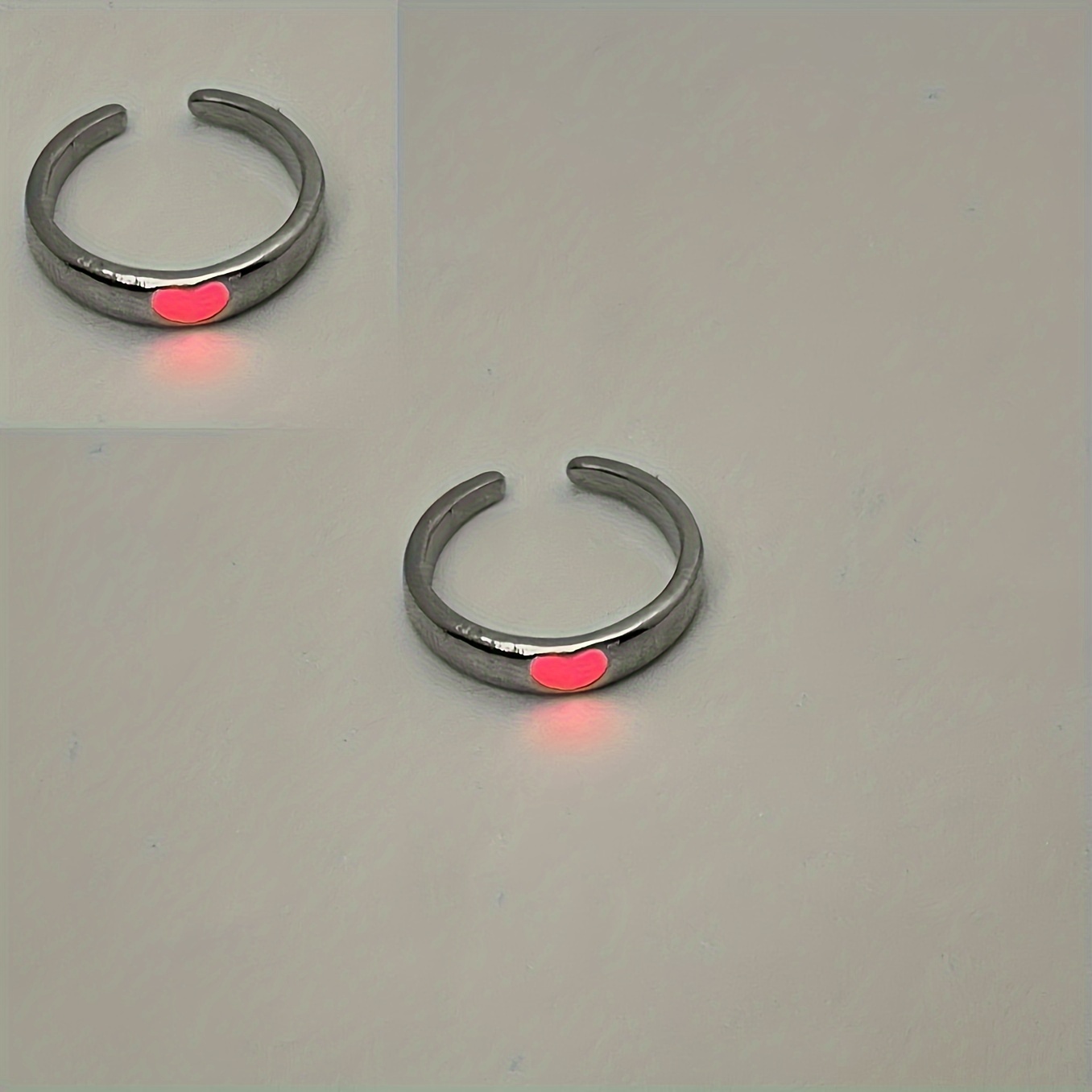 Unique Love Luminous Open Ring Couple Adjustable Ring - Temu United Kingdom