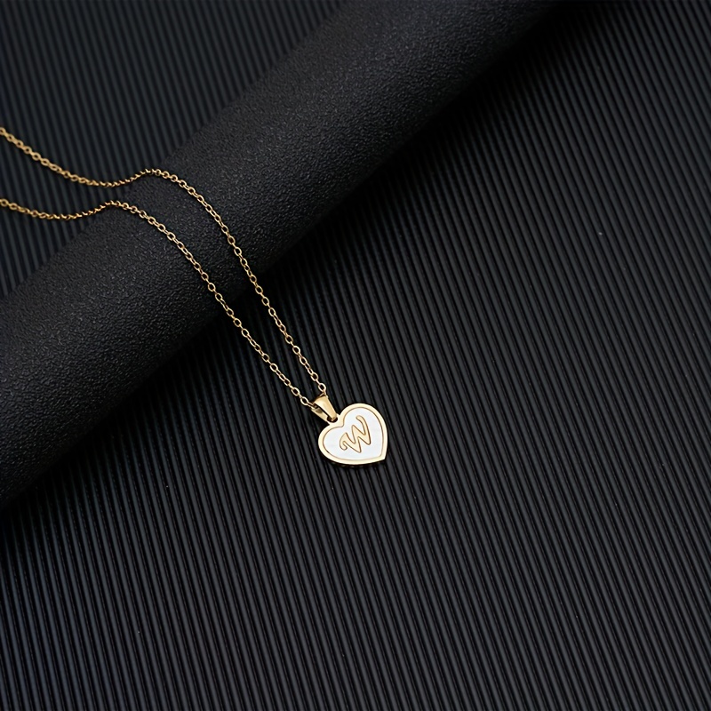 Fashion Simple Trendy Heart-shaped Shell Letter Necklace For Men - Temu ...