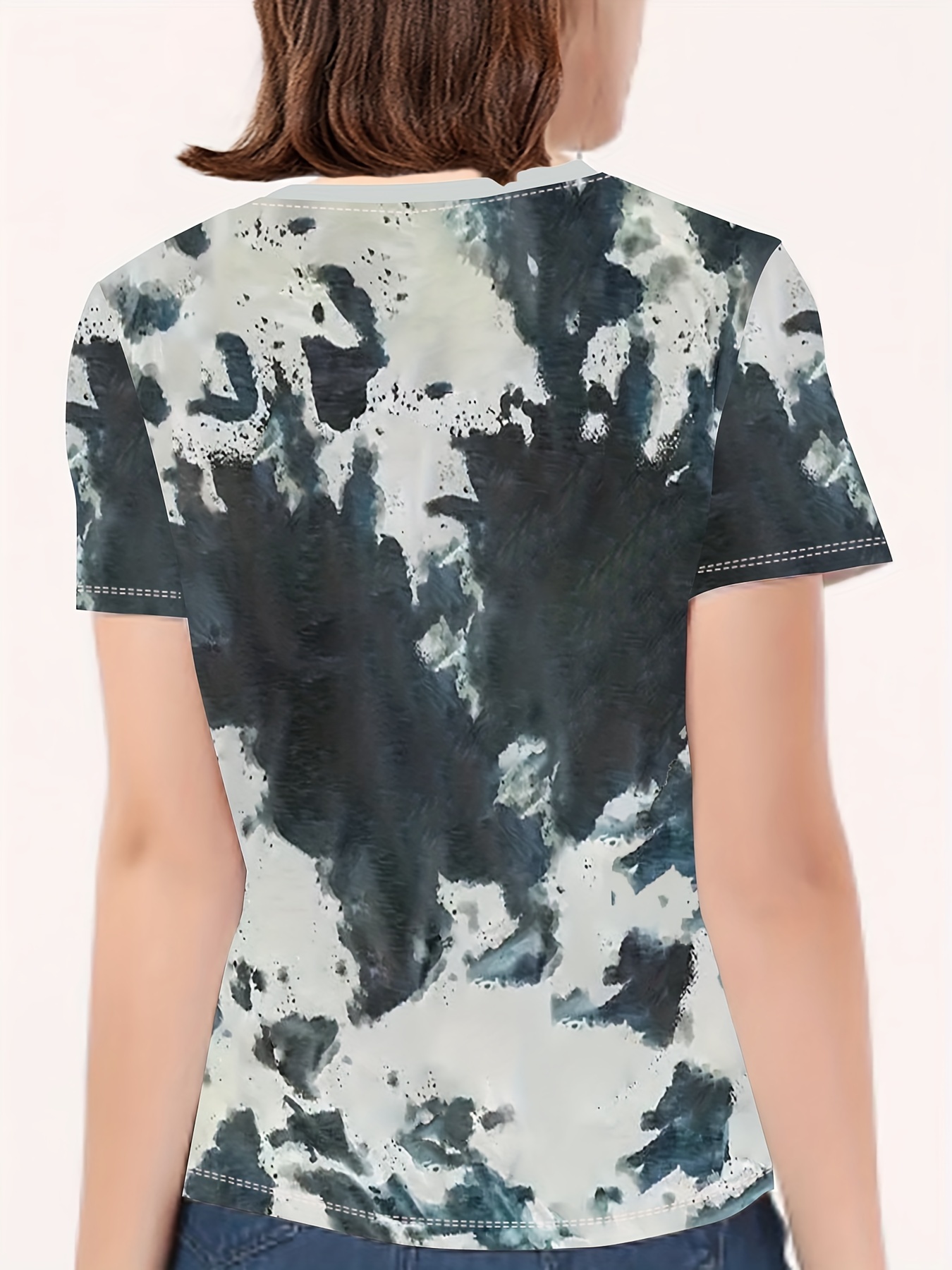 Halloween Tie Dye Skeleton Hand Print T shirt Casual Short - Temu Canada