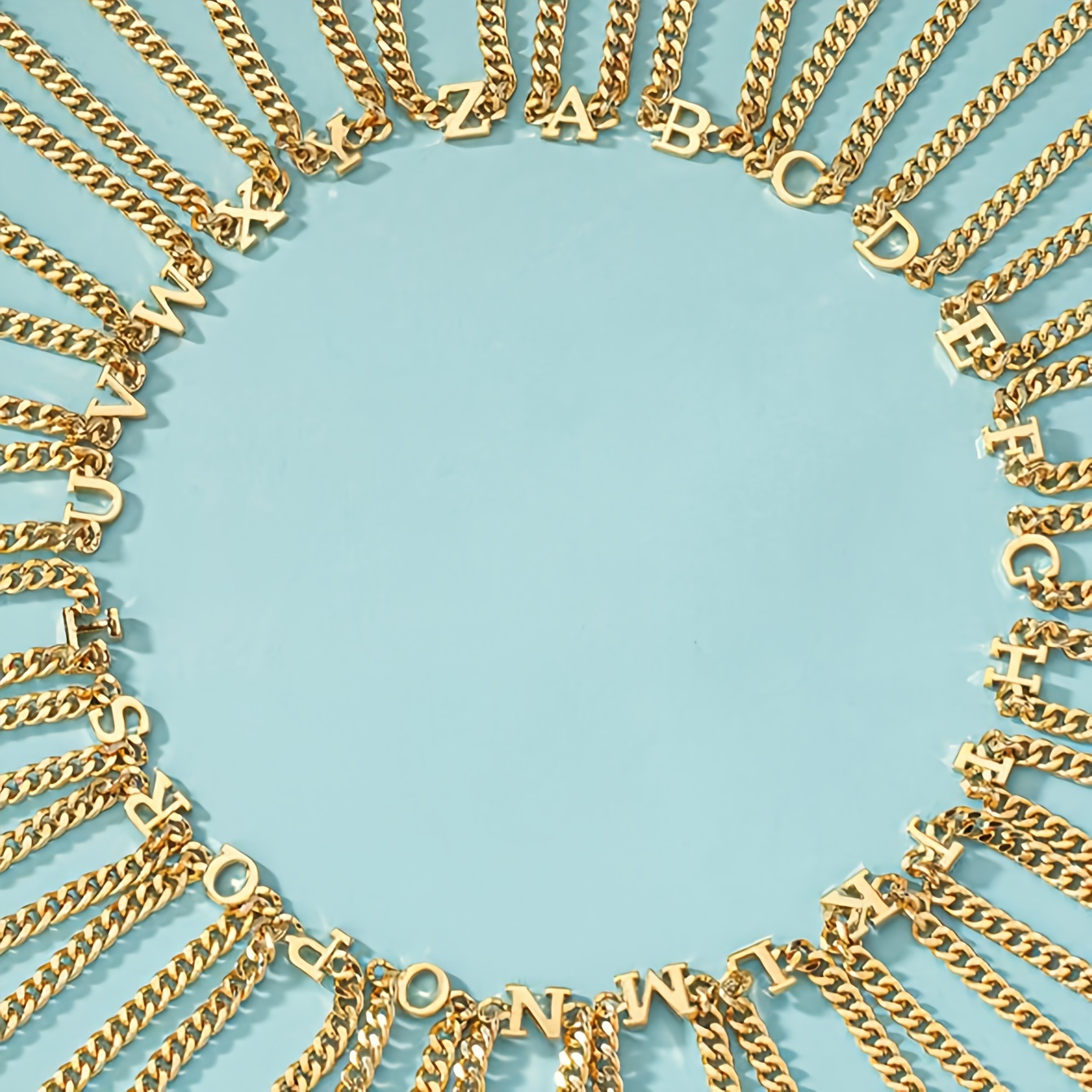 26 English Letters Chain Necklace Women's Plated Iron Neck - Temu ...