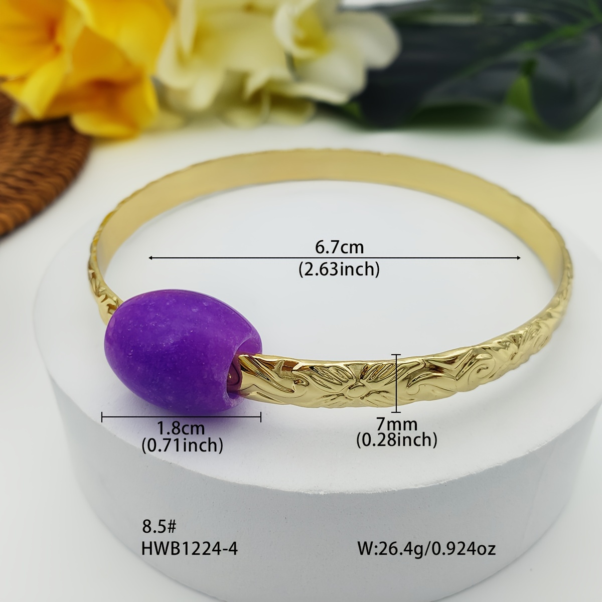 Hawaiian Design Gold Plated Bangle Bracelet Oval - Temu United Kingdom