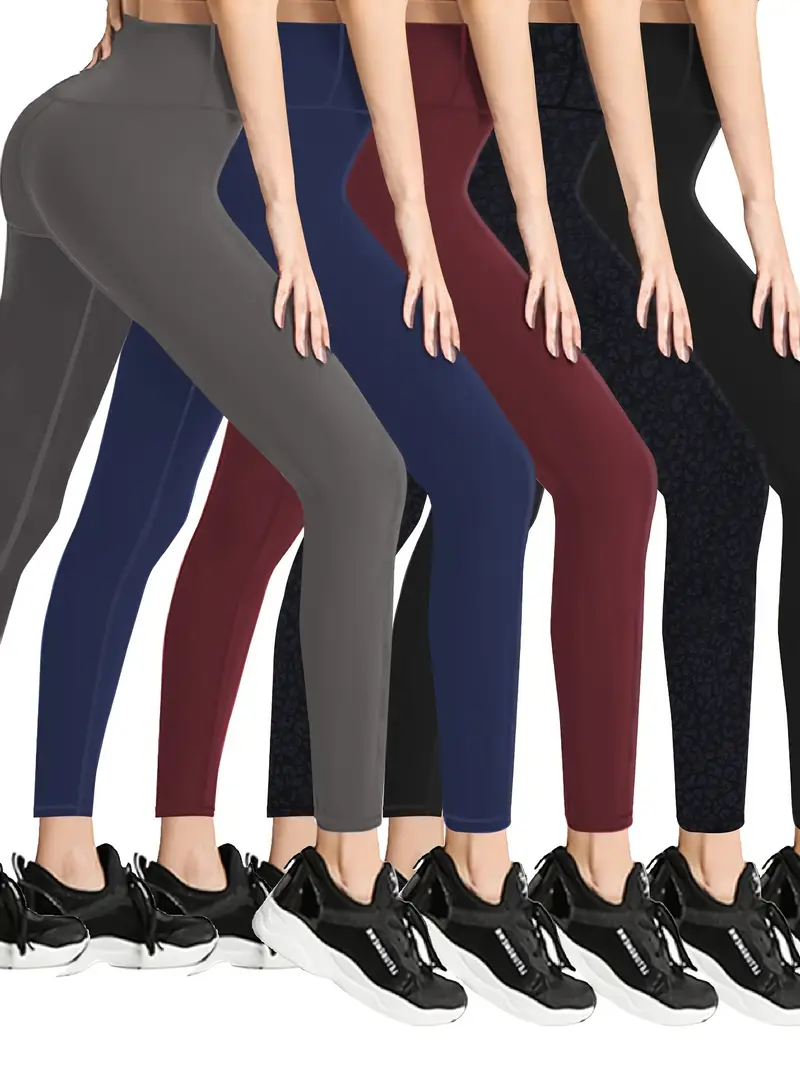 Solid Skinny Leggings Plus Size Casual High Waist Stretchy Temu Australia