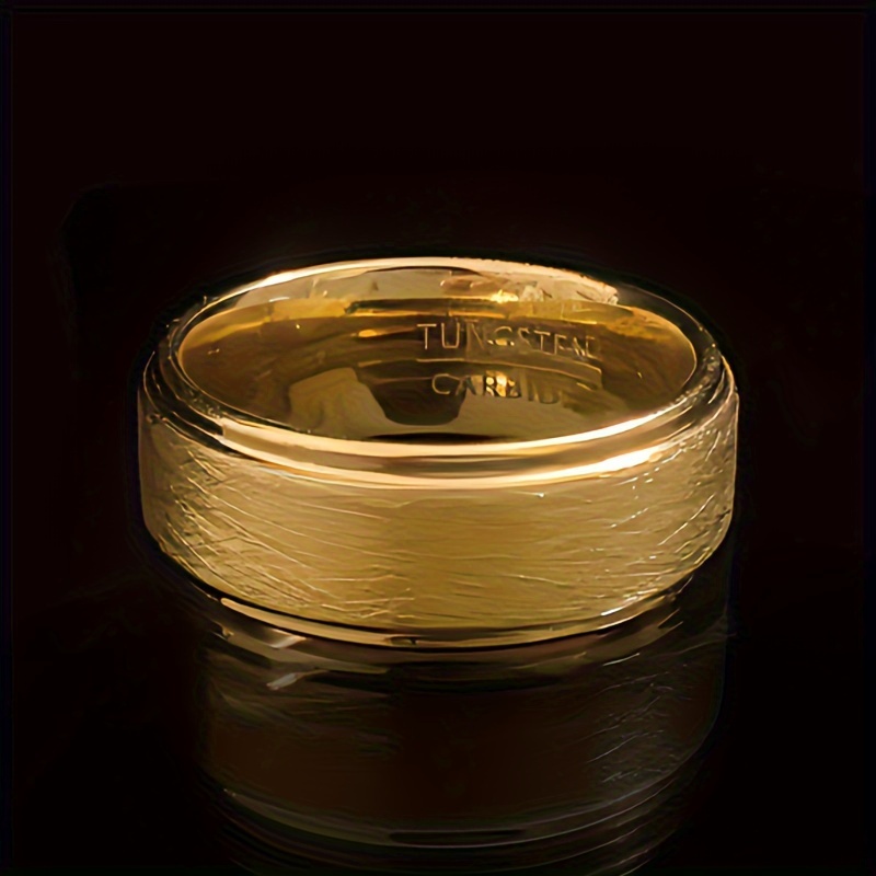 Tungsten Golden Finger Ring Men Brushed Golden Tungsten - Temu United ...