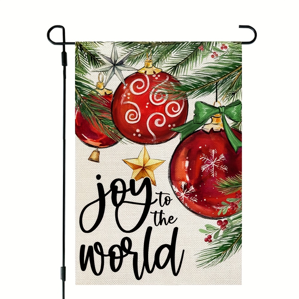 Christmas Garden Flag Small Double Sided Burlap Joy World - Temu Australia