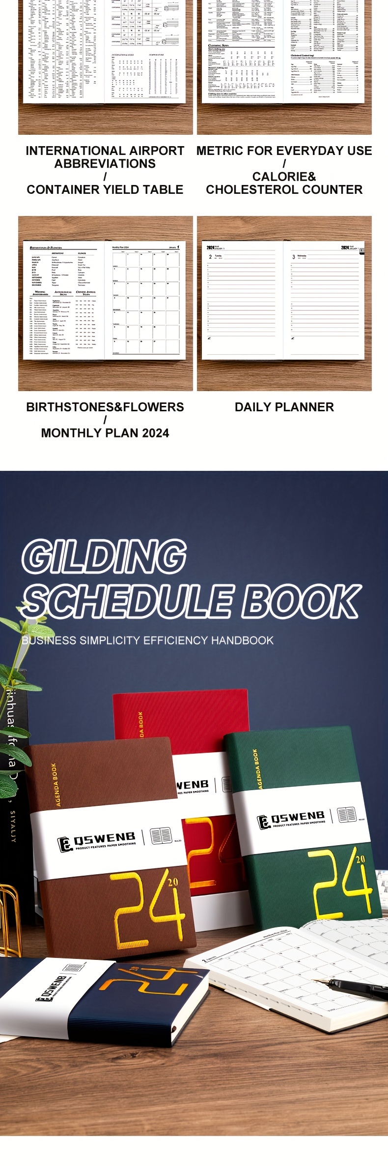 Year 2024 Planner 12 Month Planner Hard Cover Calendar - Temu Kuwait