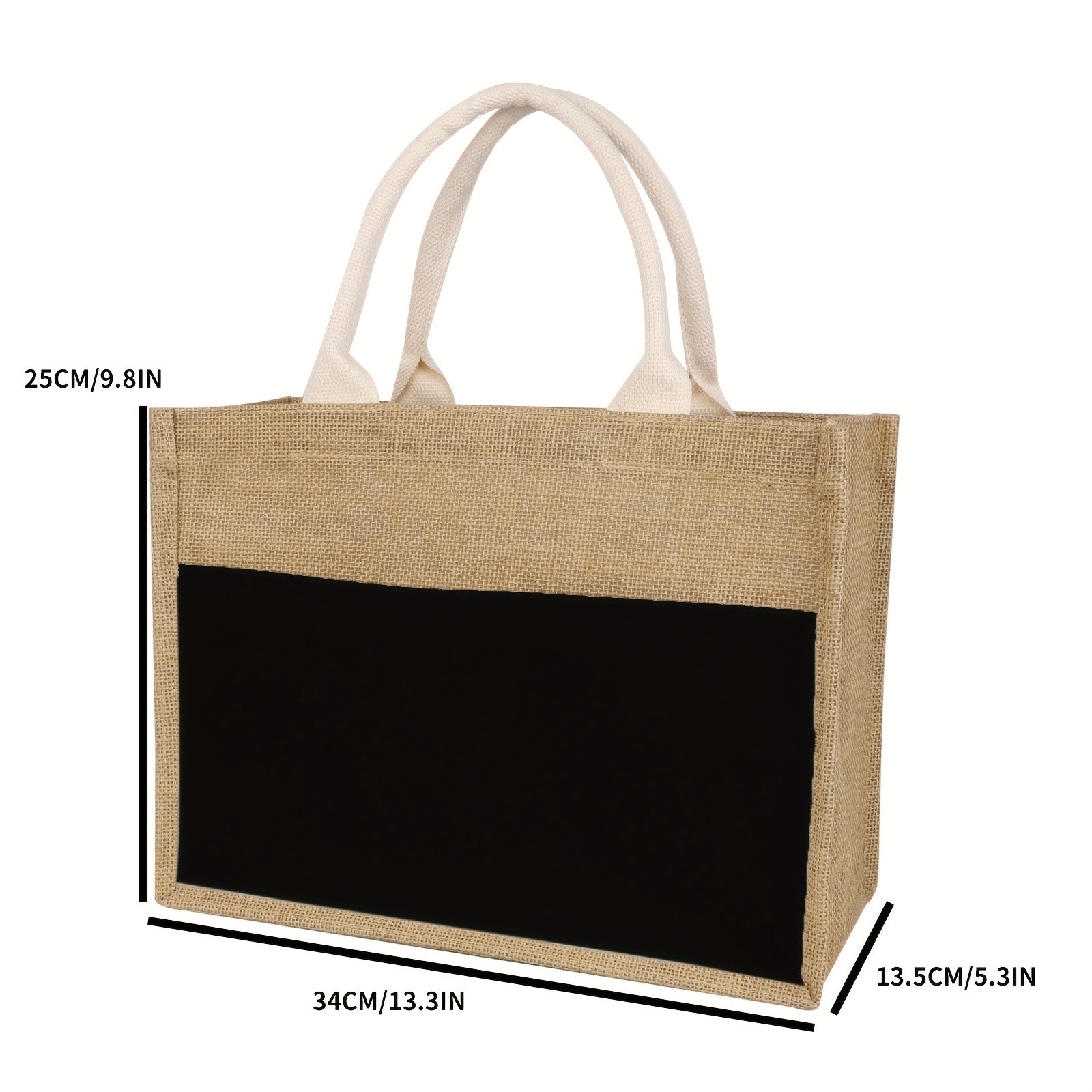 Solid Color Simple Tote Bag Portable Grocery Shopping Bag - Temu United ...
