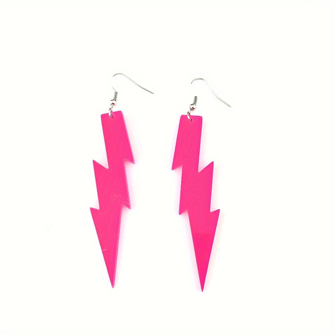 Acrylic Fluorescent Lightning Shaped Earrings Exaggerated - Temu Portugal
