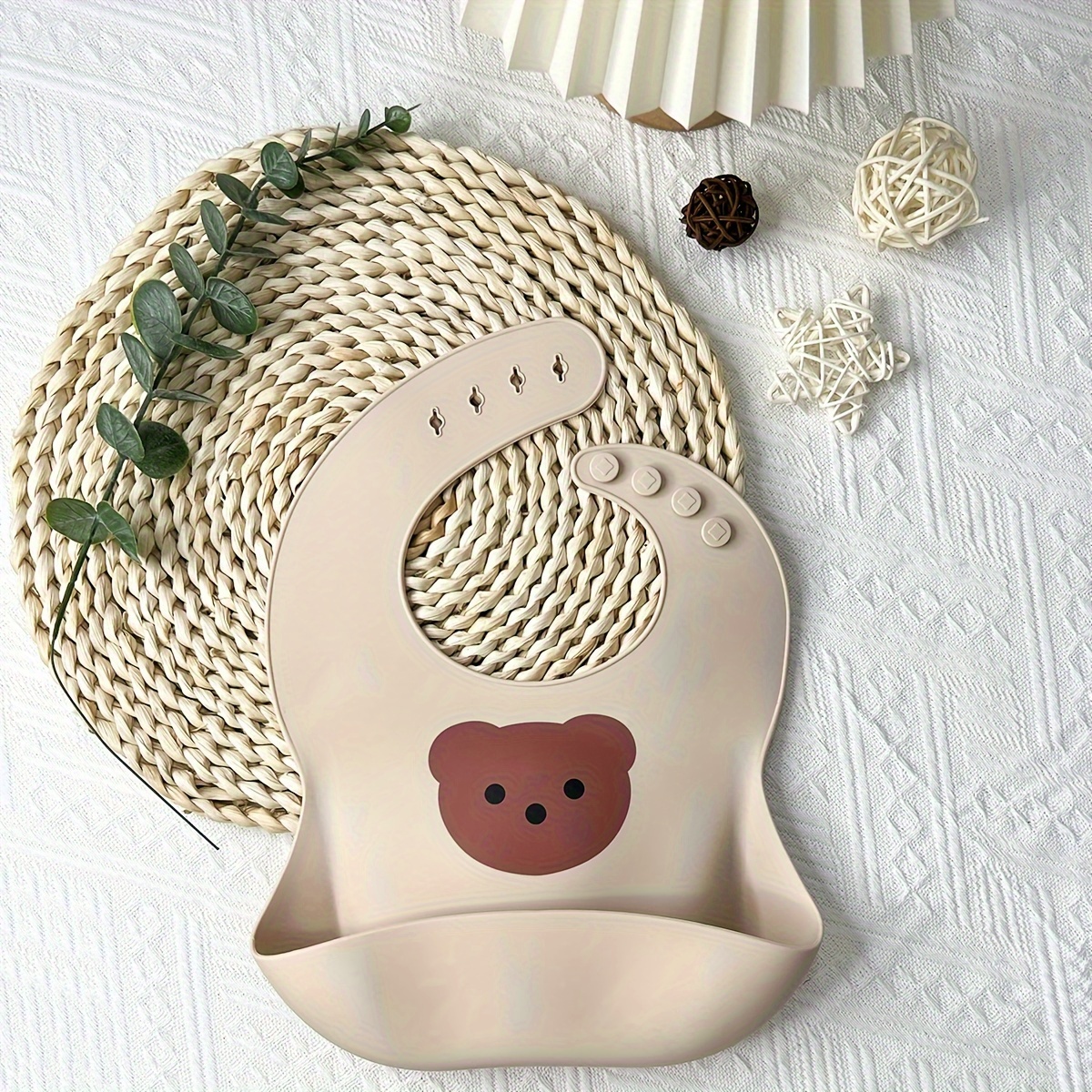 Cute Cartoon Food Bib Cute Bear Adjustable Bib Waterproof - Temu United ...