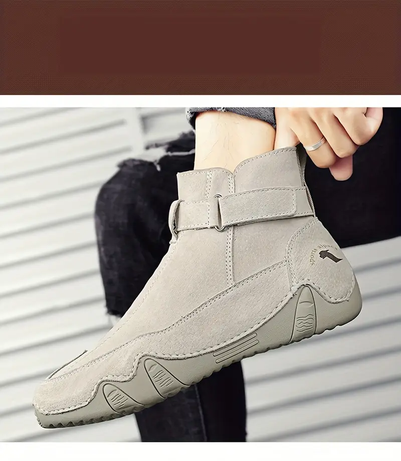 Mens Boots With Zippers Casual Walking Shoes High Top Sneakers Temu