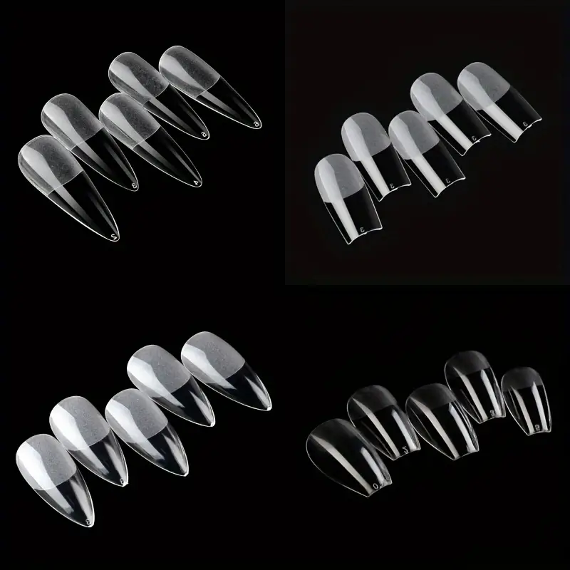 Soft Gel Tips Half Matte Clear Acrylic Nail Tips Pre Shaped Temu Ireland