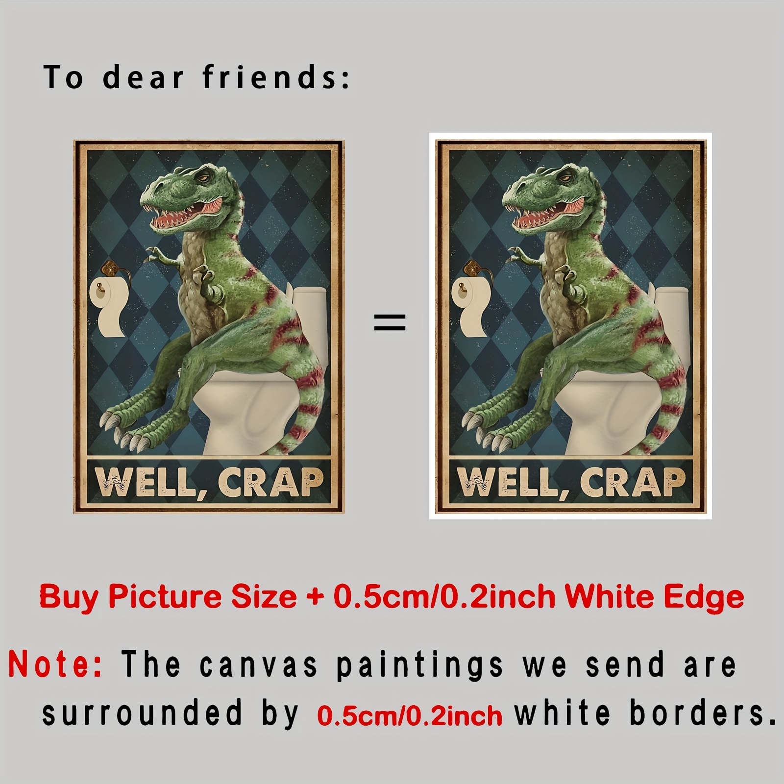 Well Crap Dinosaur T rex Wall Art Canvas Painting Well Crap - Temu