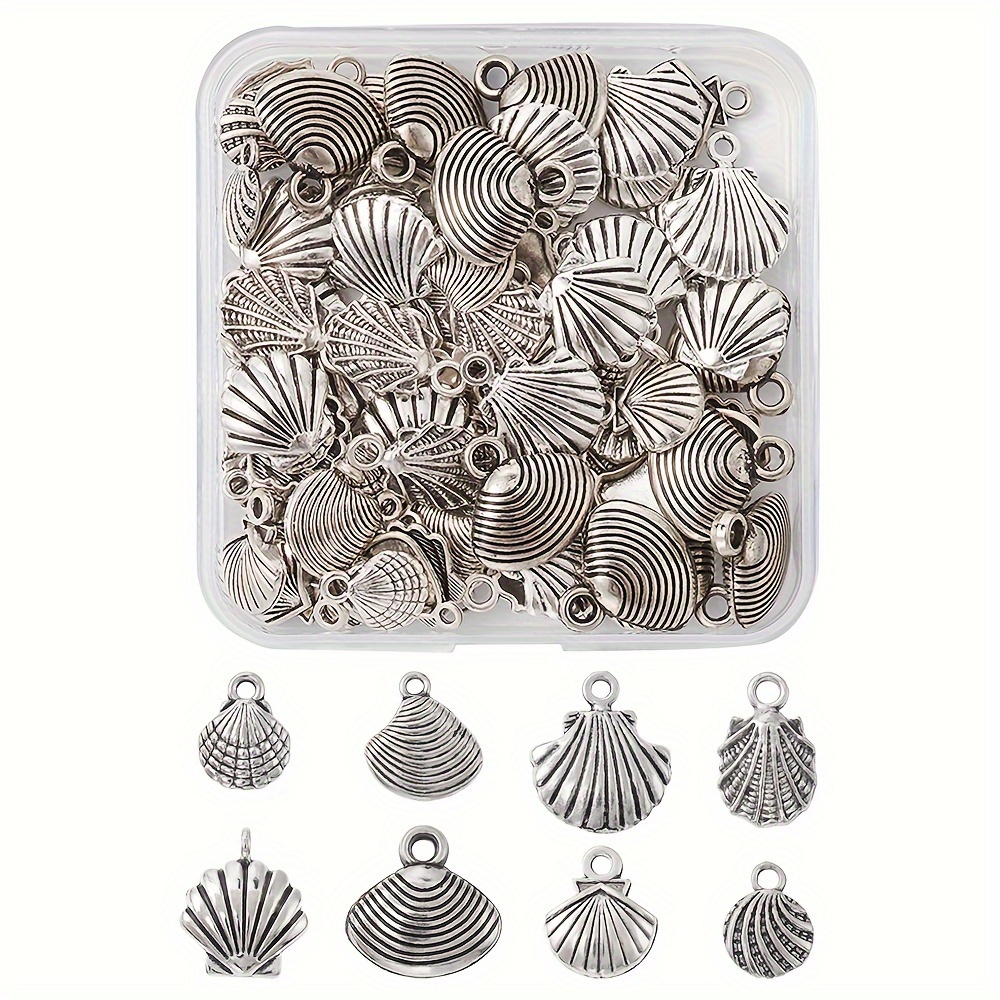 Mixed Marine Style Shell Shape Alloy Pendant Vintage Alloy Shell Charms ...