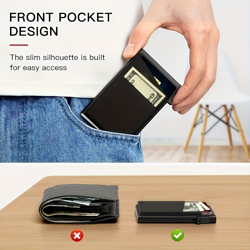 1pc mens automatic up credit card holder with minimalist rfid shielding ...