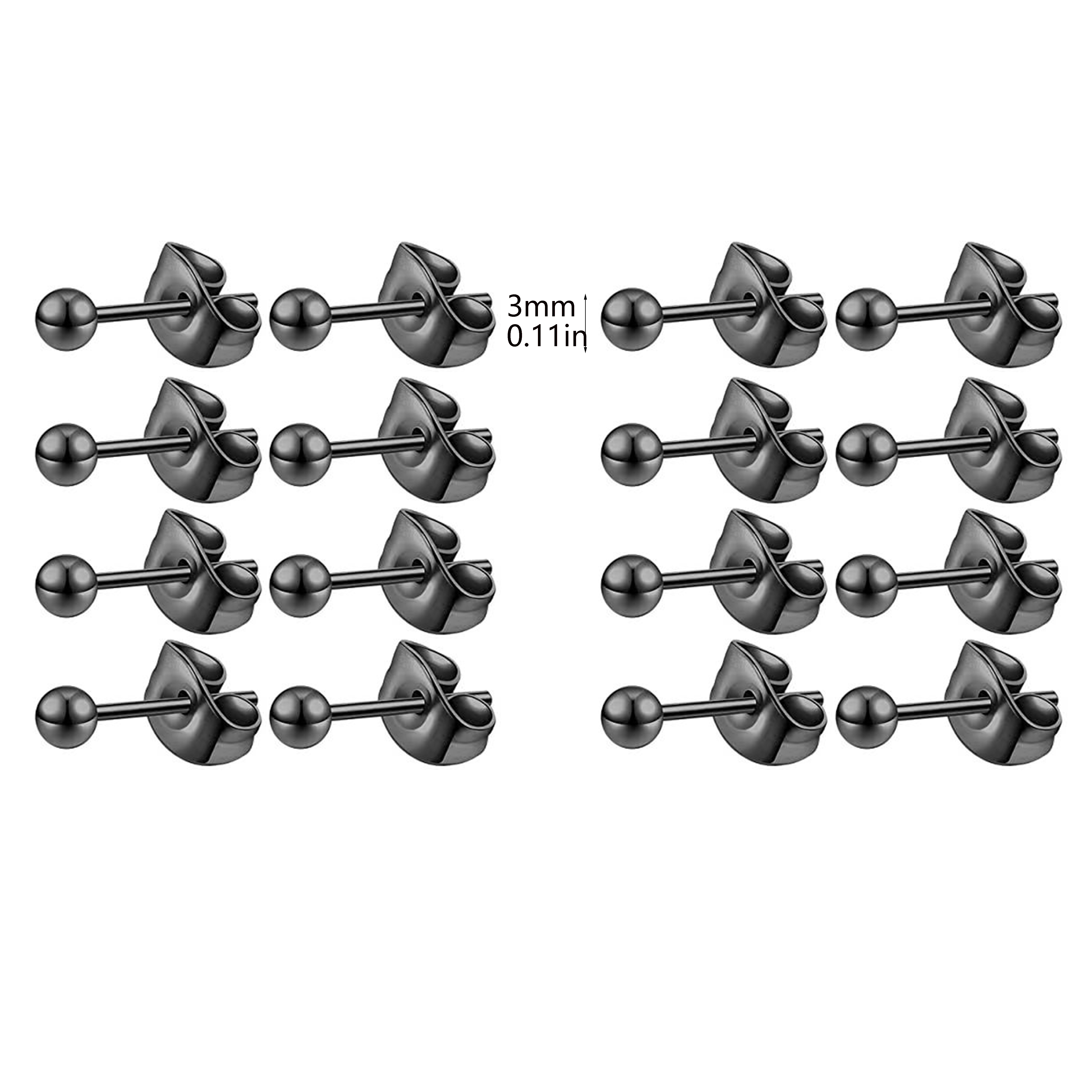 Stainless Steel Cartilage Studs Earrings Small Ball Shiny - Temu United ...