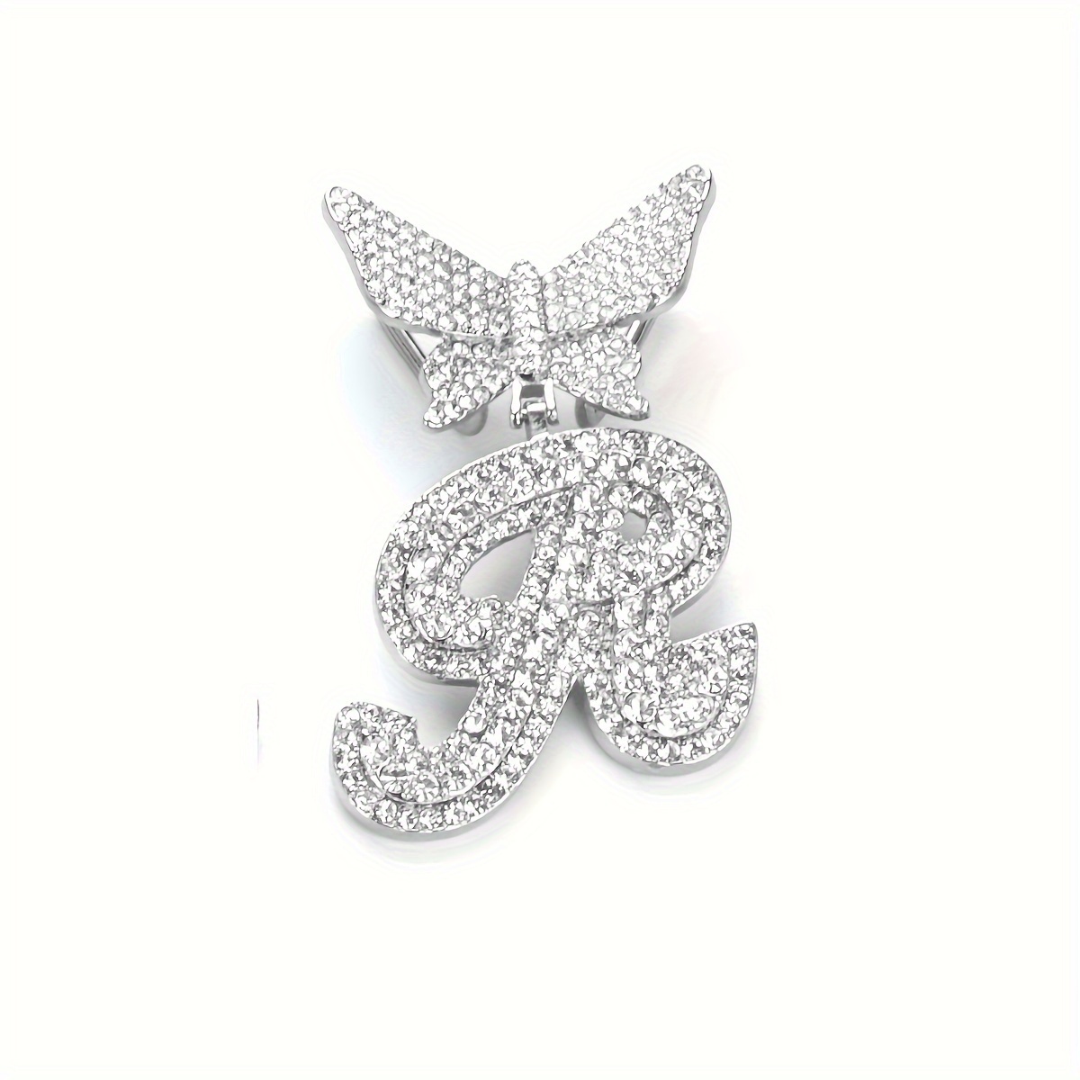 Hip Hop Iced Rhinestone Chain Butterfly Pendant Necklace - Temu United ...