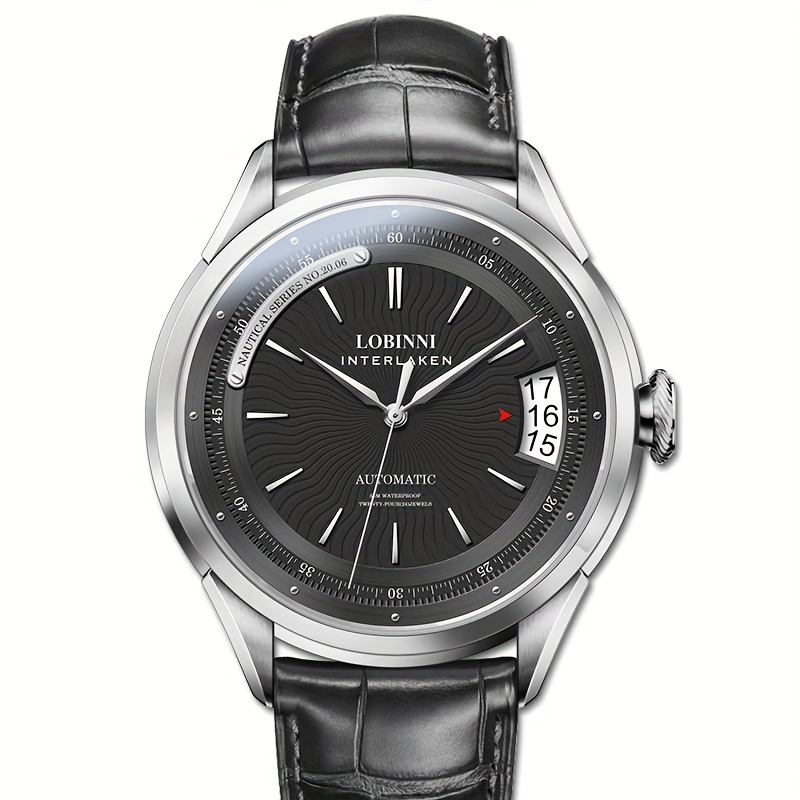 Lobinni Relógio Mecânico Automático Masculino, Relógio De Pulso Simples ...