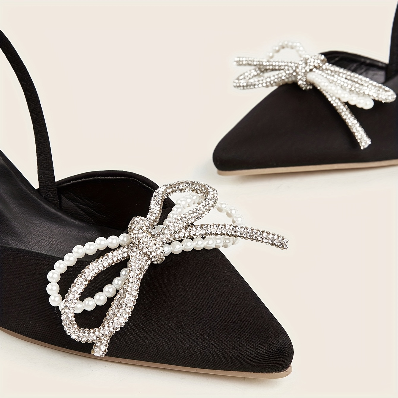 women's slingback kitten heels pearl bowknot - Temu Australia