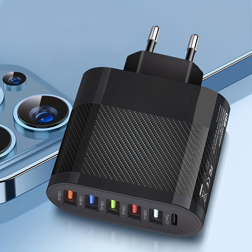 65w Pd+5usb Fast Charging Head Multi-ports Quick Charge Adapter Usb C ...