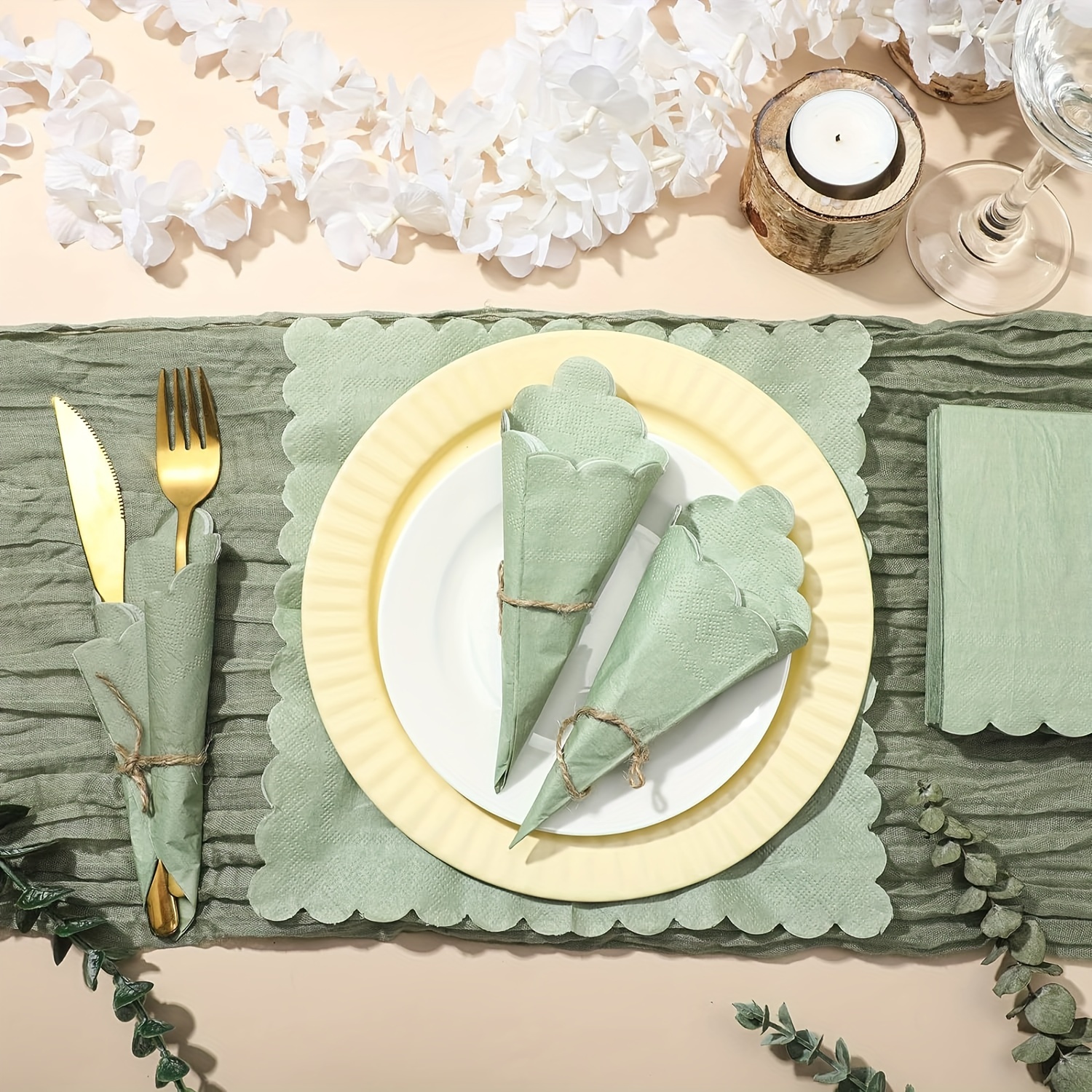 Scalloped Cocktail Napkins Thick Paper Napkins Disposable - Temu Australia