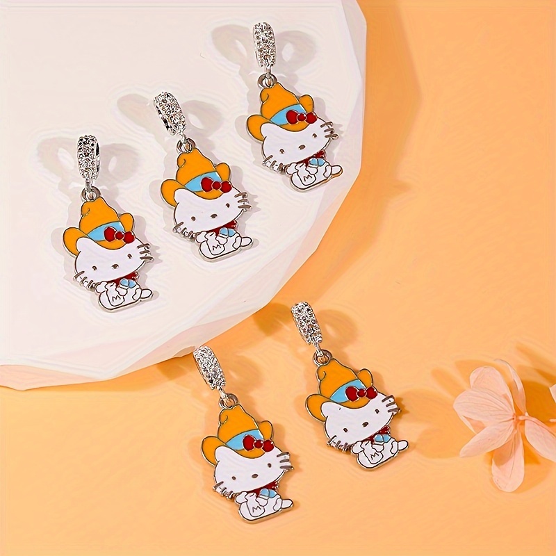 Kitty Cat Hat Pendant Diy Cartoon Anime Alloy Hello - Temu United Kingdom