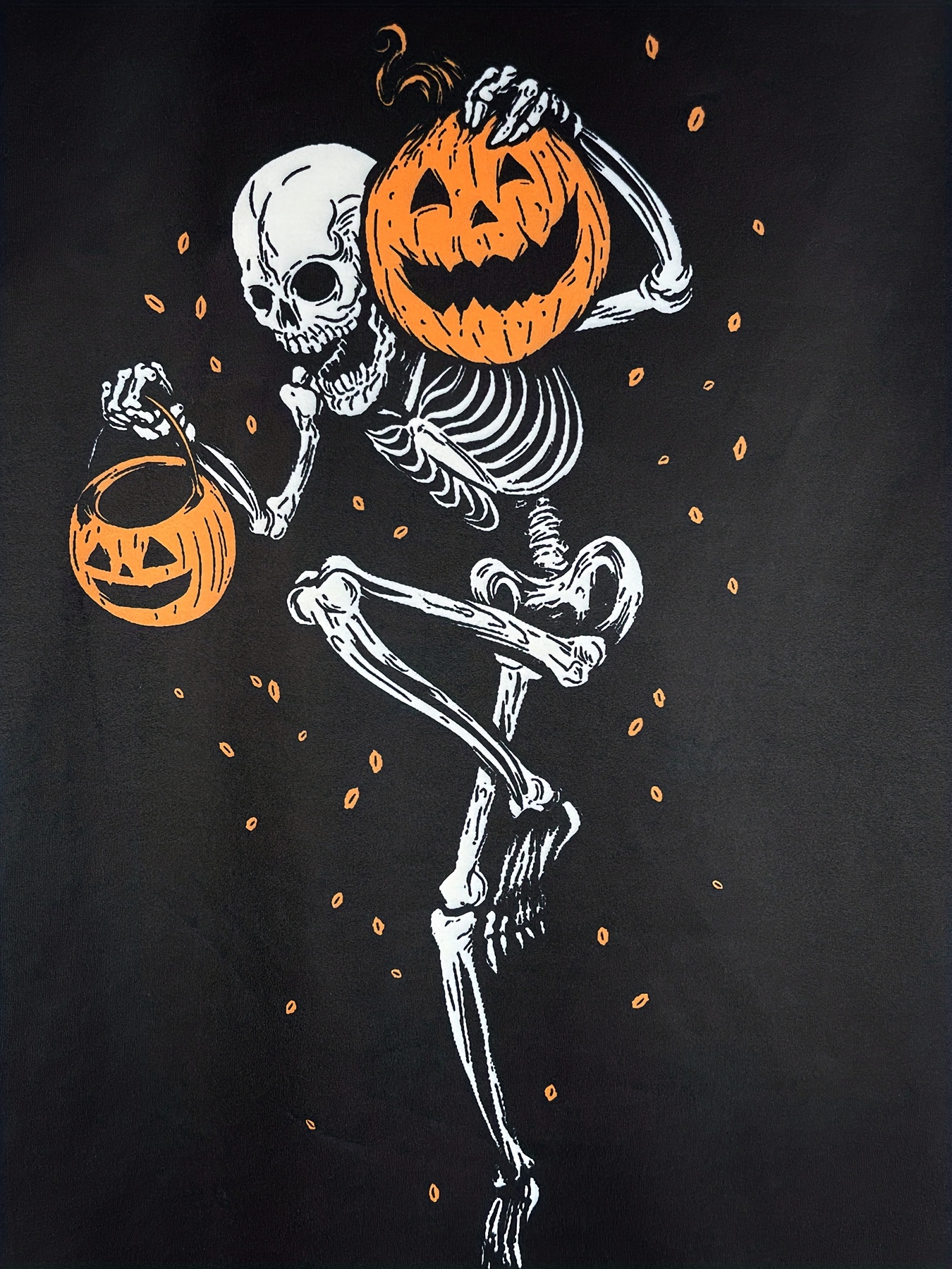skeleton pumpkin print crew neck t shirt casual long sleeve - Temu Canada