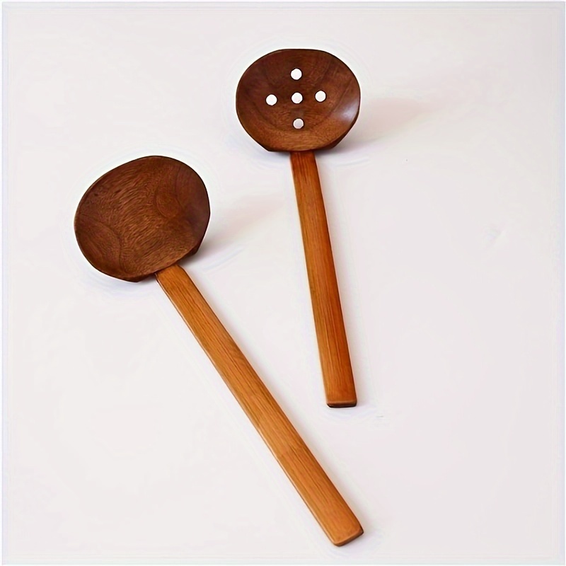 Soup Spoon Wooden Long Handle Spoon Hot Pot Spoon Colander - Temu ...