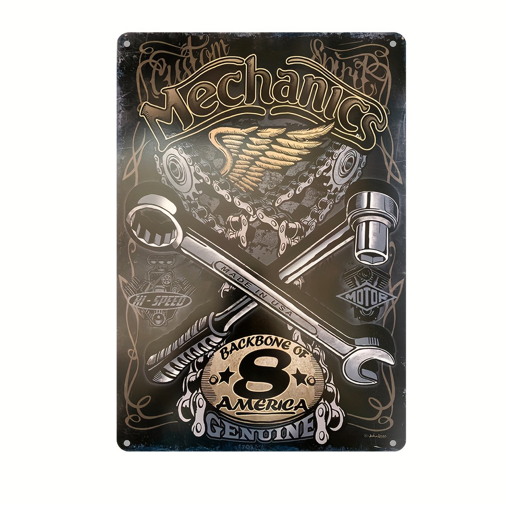 "mechanics" Metal Tin Sign Vintage Plaque Decor Wall Art - Temu Denmark