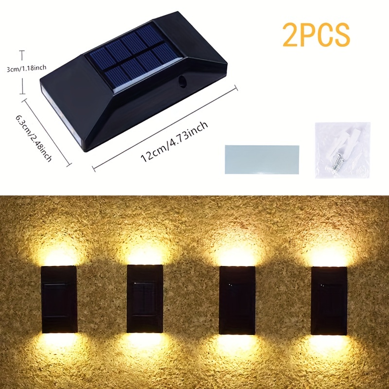 solar wall lights outdoor luminous aisle lights fence stairs - Temu ...