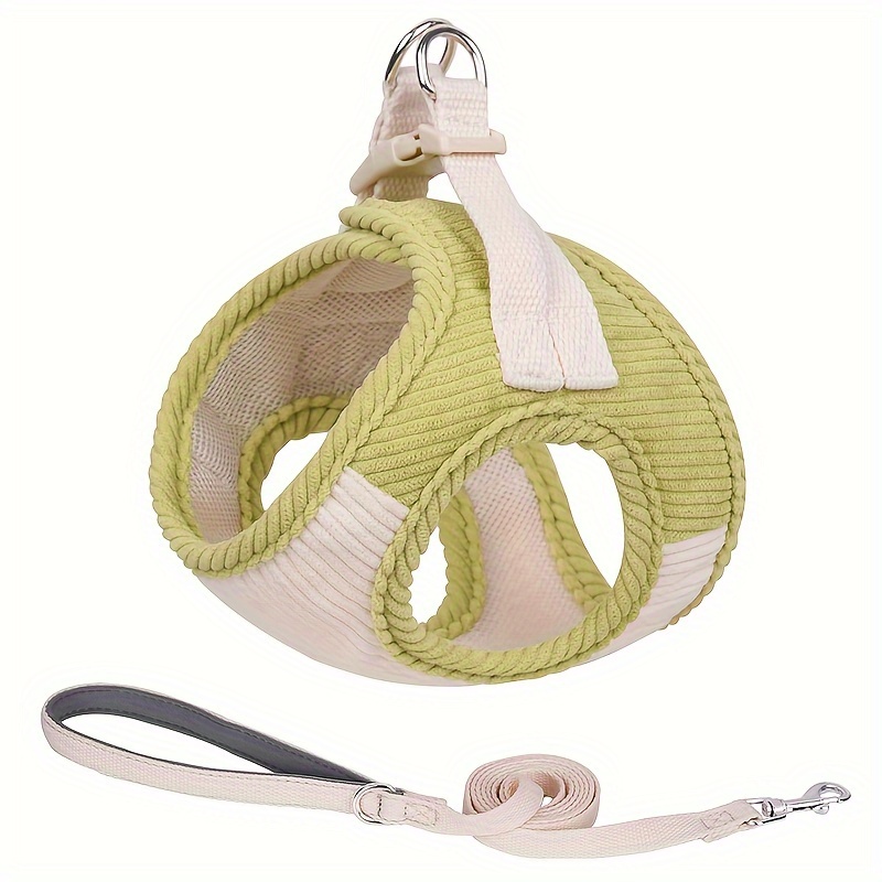 Plush Corduroy Dog Harness Leash Set Adjustable Escape Proof - Temu New ...