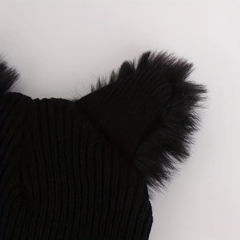 Trendy Embroidered Cat Beanie Ears Solid Color Cartoon Temu