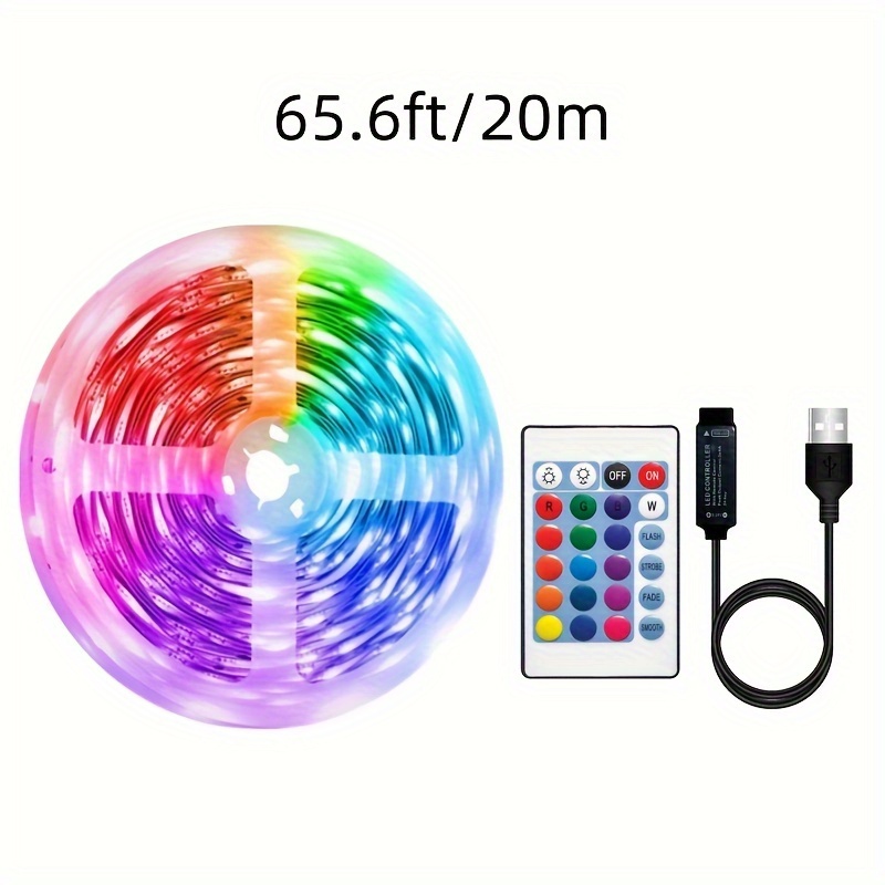 Led Strip Lights Bedroom Rgb 5050 24keys Remote Control - Temu United ...