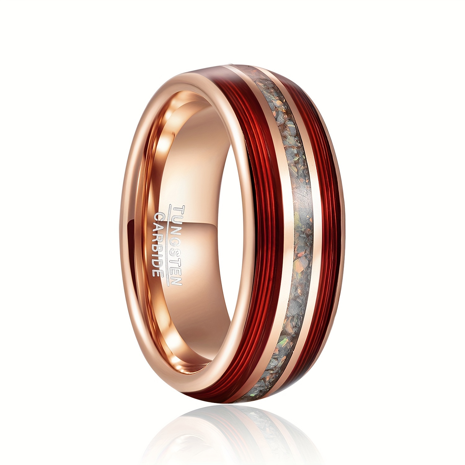 Tungsten Steel Red Rose Golden Color Women's Ring Usa Size - Temu ...
