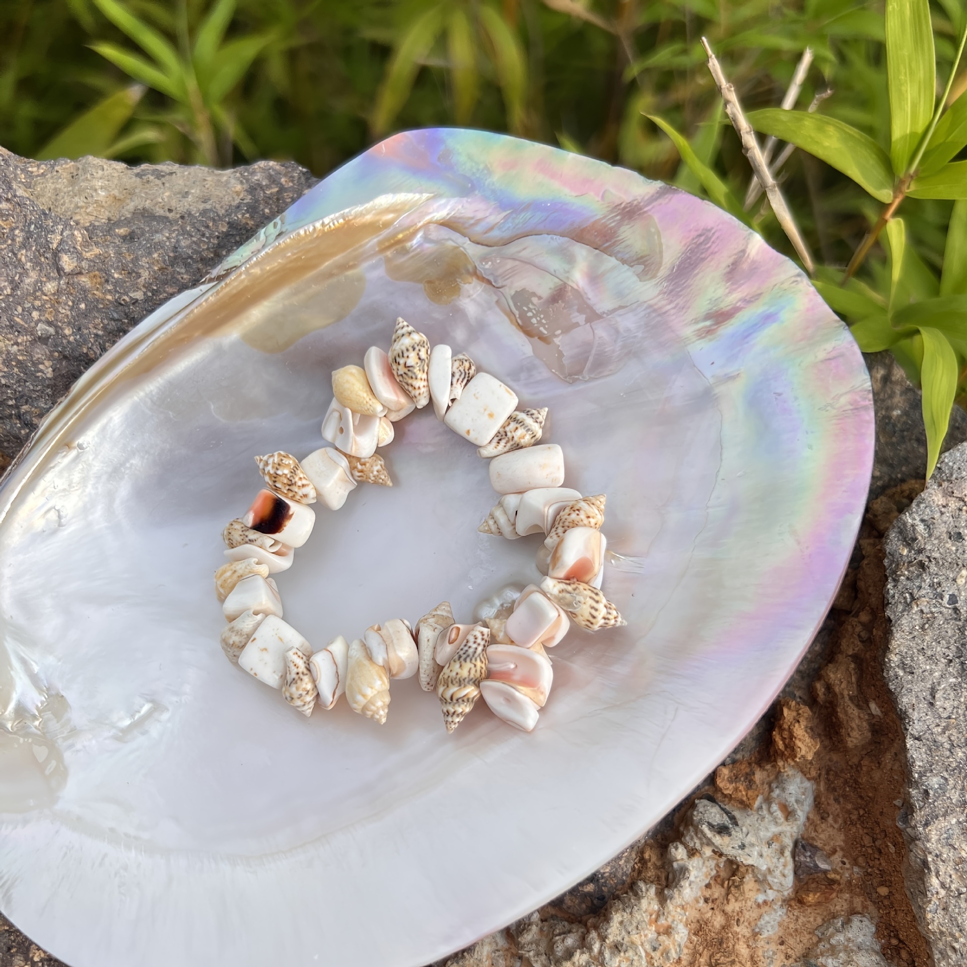 Natural Shell Conch Hand String Niche Design Stacking Jellyfish Crafts ...