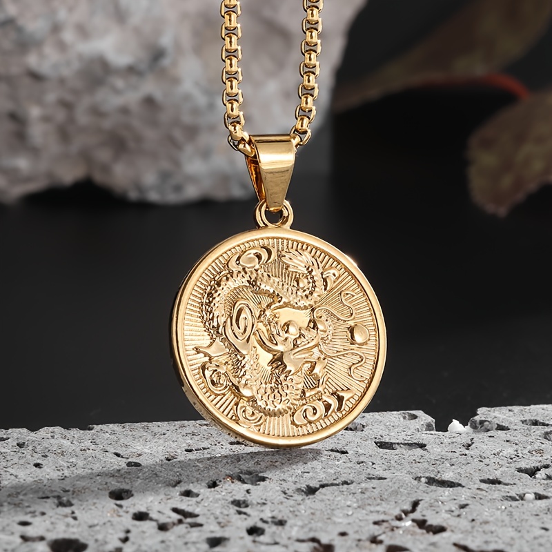 Men's Elegant Fashion And Cool Dragon Medal - Temu United Kingdom