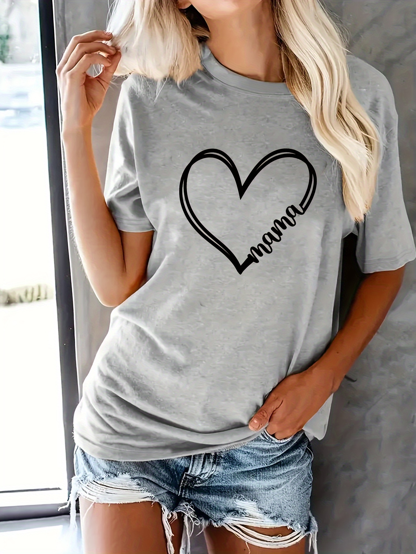 Print T shirt Casual Crew Neck Short Sleeve Daily - Temu New Zealand