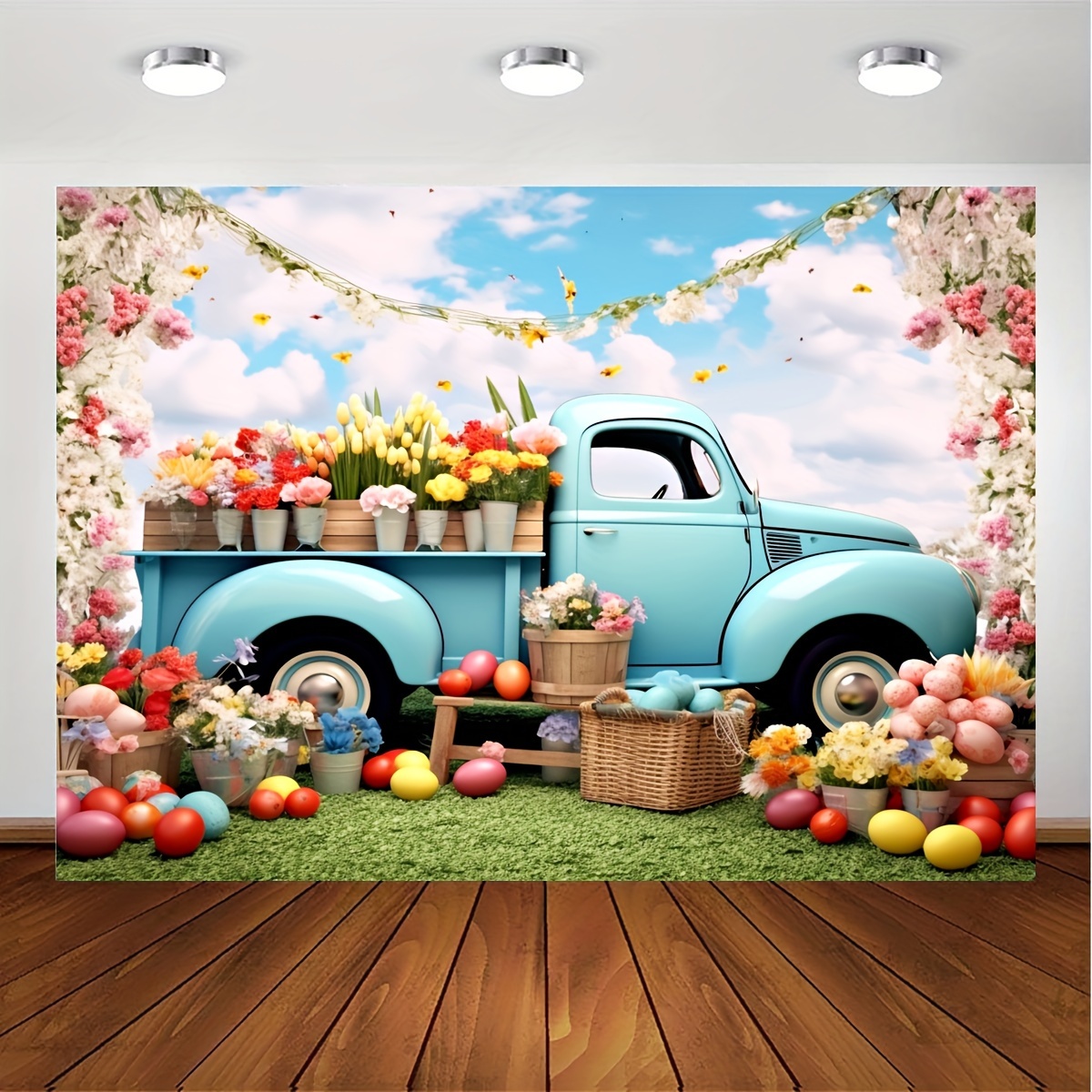 Spring Easter Truck Style Background Photo Props Polyester - Temu Canada