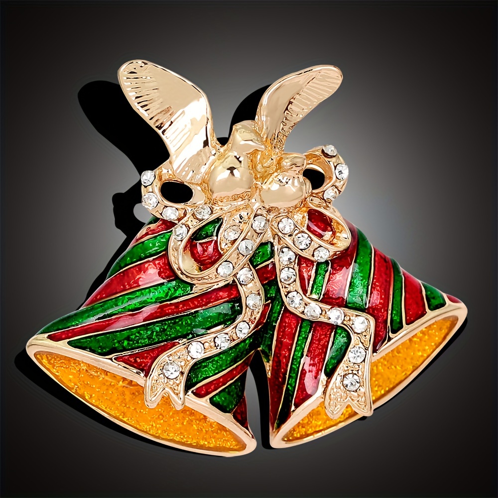 Christmas Series Jewelry Kc Golden Christmas Bell Brooch - Toys & Games ...