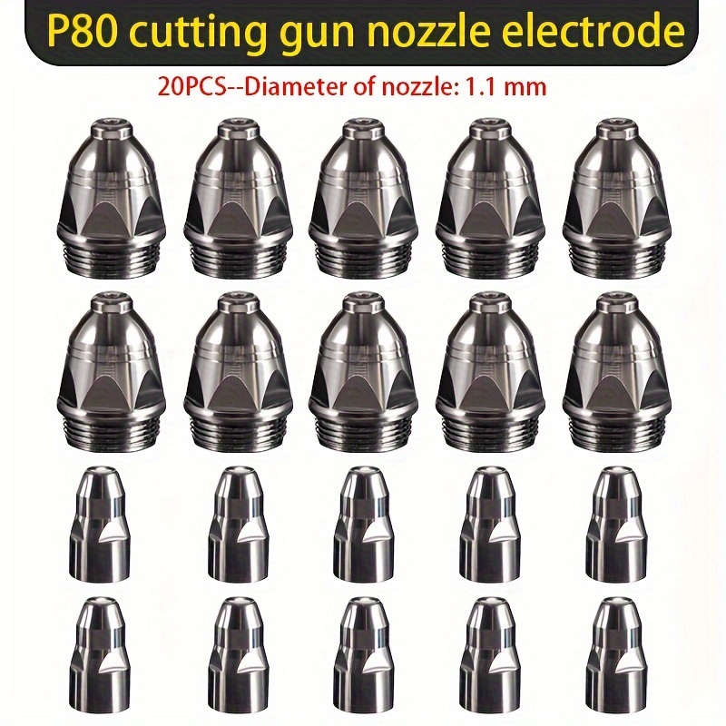 P80 Thickened Electrodes Nozzles Plasma Cutting Gun Fittings - Temu ...