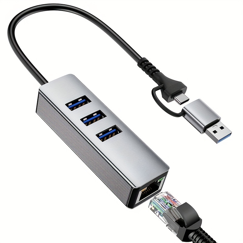 Dock Station Gigabit 1000mbps Rj45 3 Ports Usb c Splitter - Temu