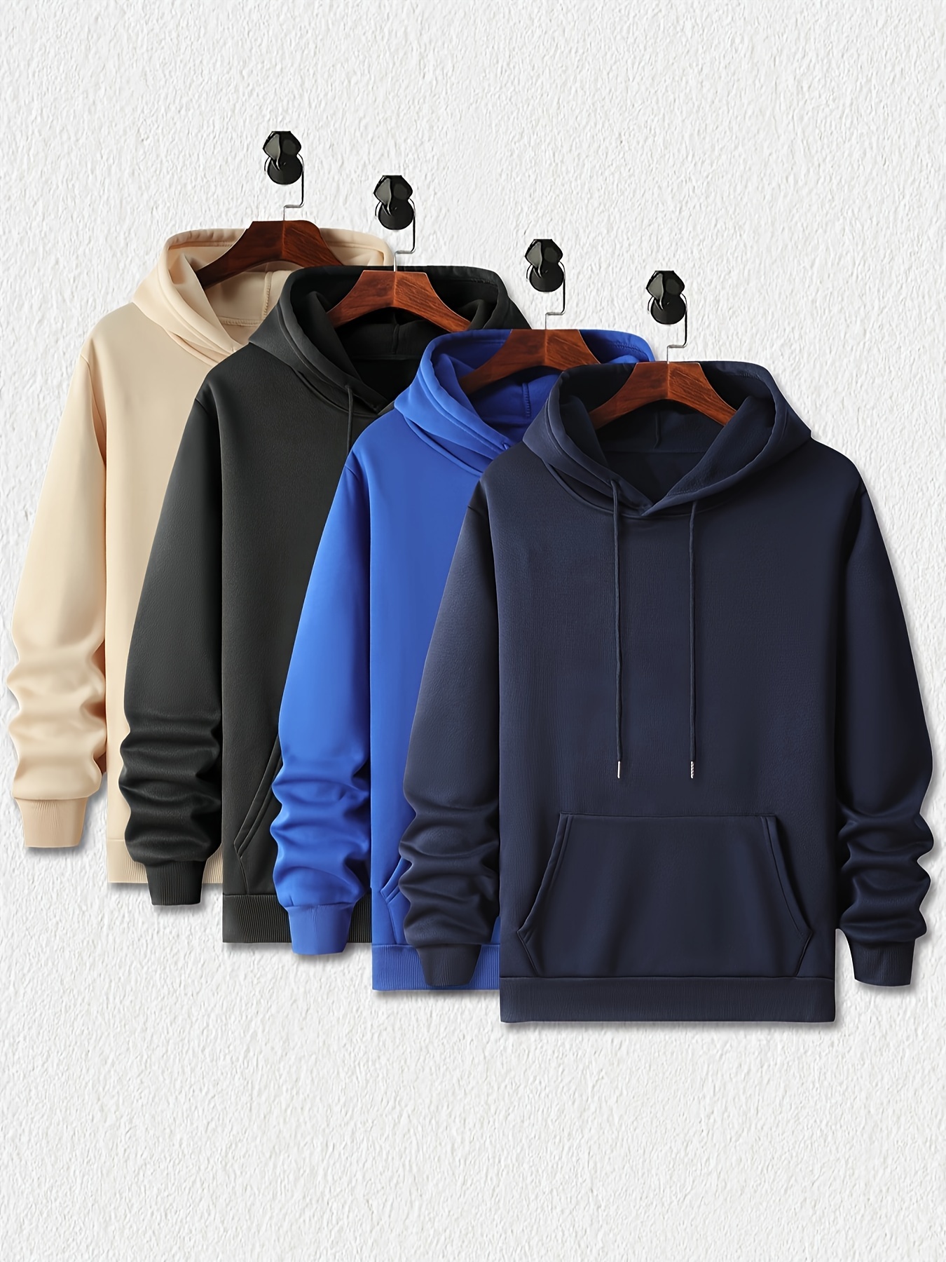 Cool Hoodies Men Men's Casual Solid Hooded Sweatshirt - Temu Canada