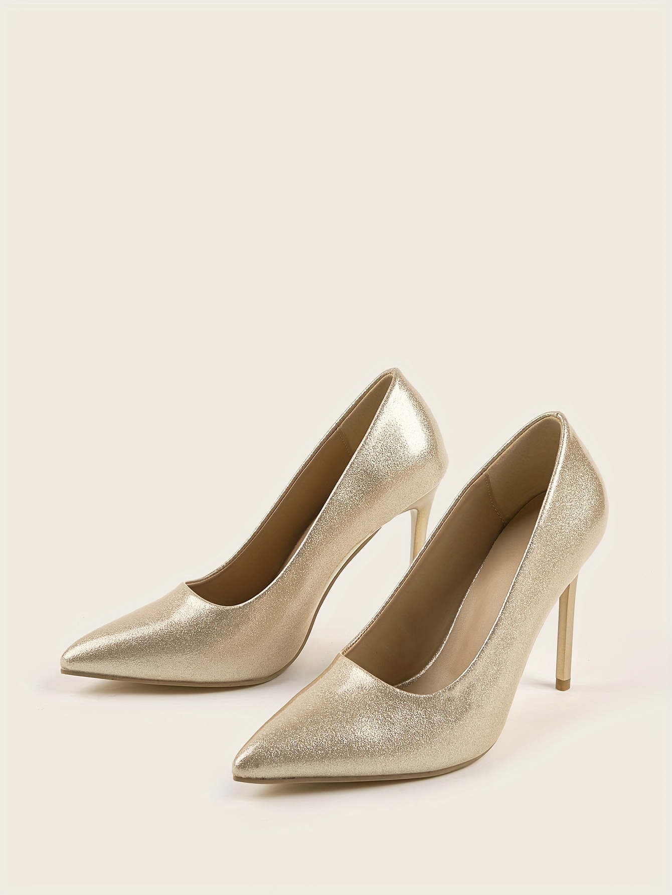 Women's Solid Color Stiletto Heels Elegant Point Toe Dress - Temu