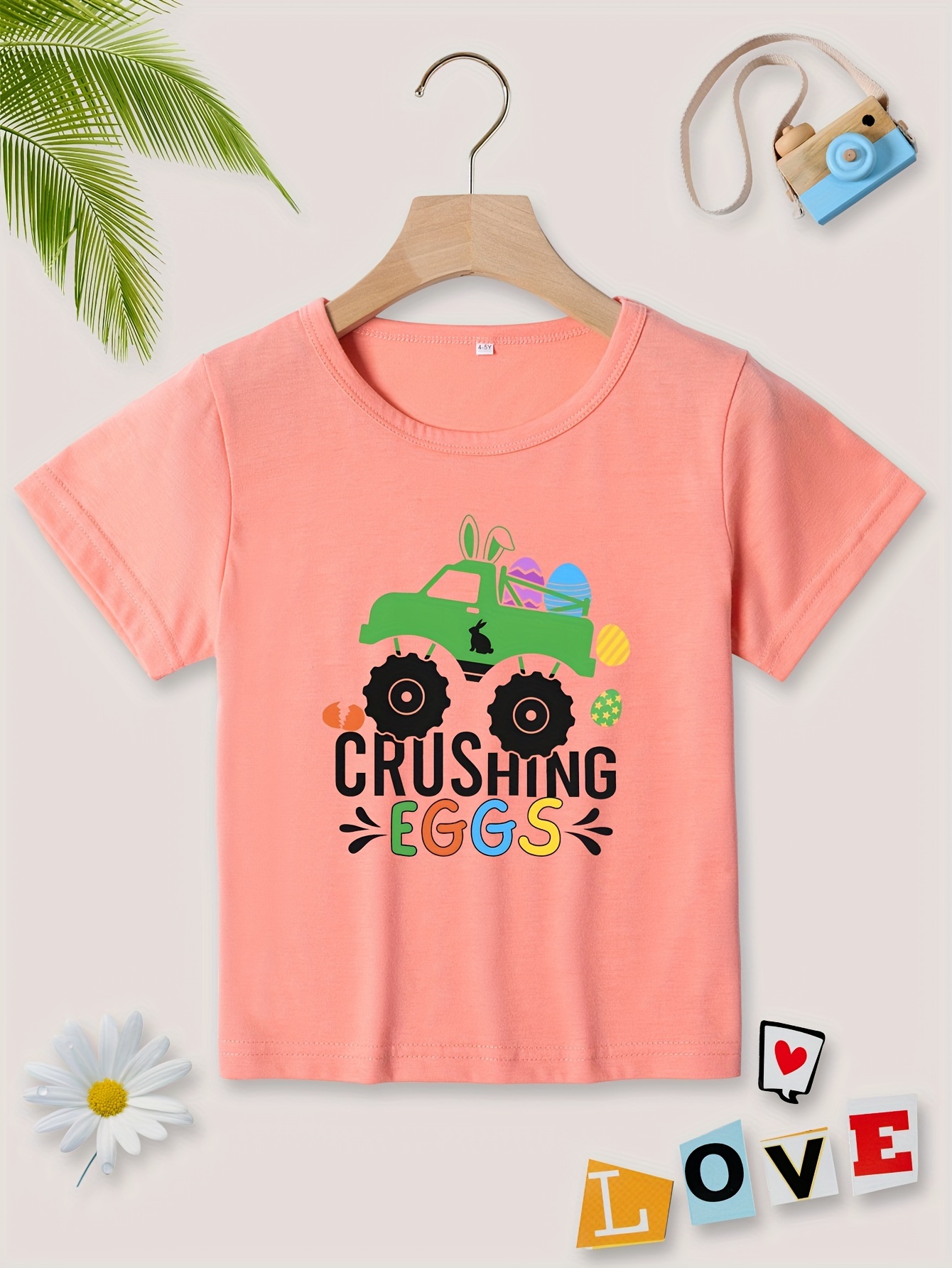 Piger Tegneserie Lastbil Mønster Skjorte Rund Hals Kortærmet - Temu Denmark