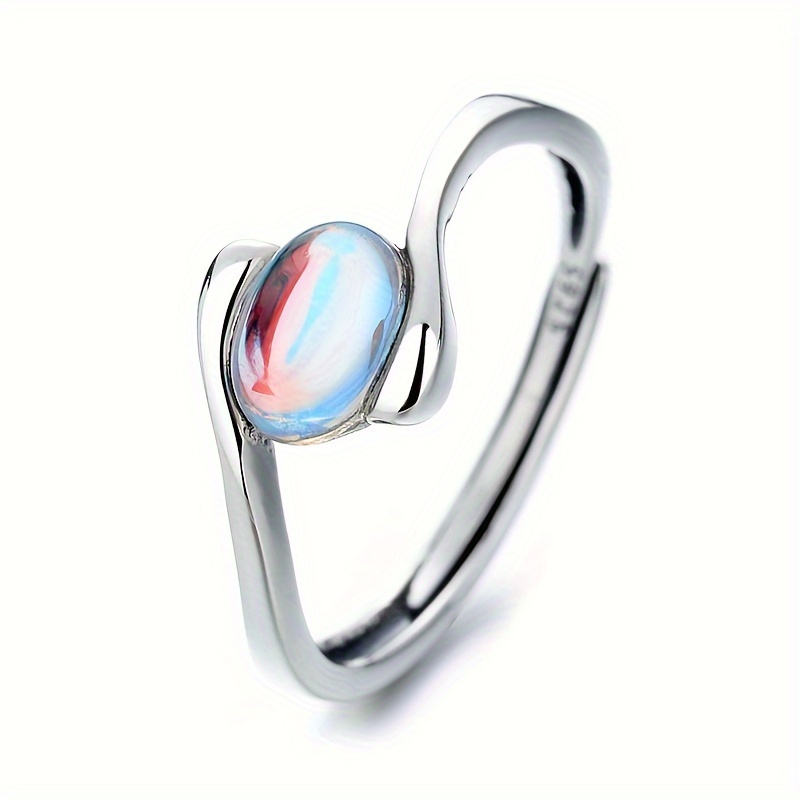 925 Sterling Silver Ring Inlaid Waterish - Temu United Kingdom